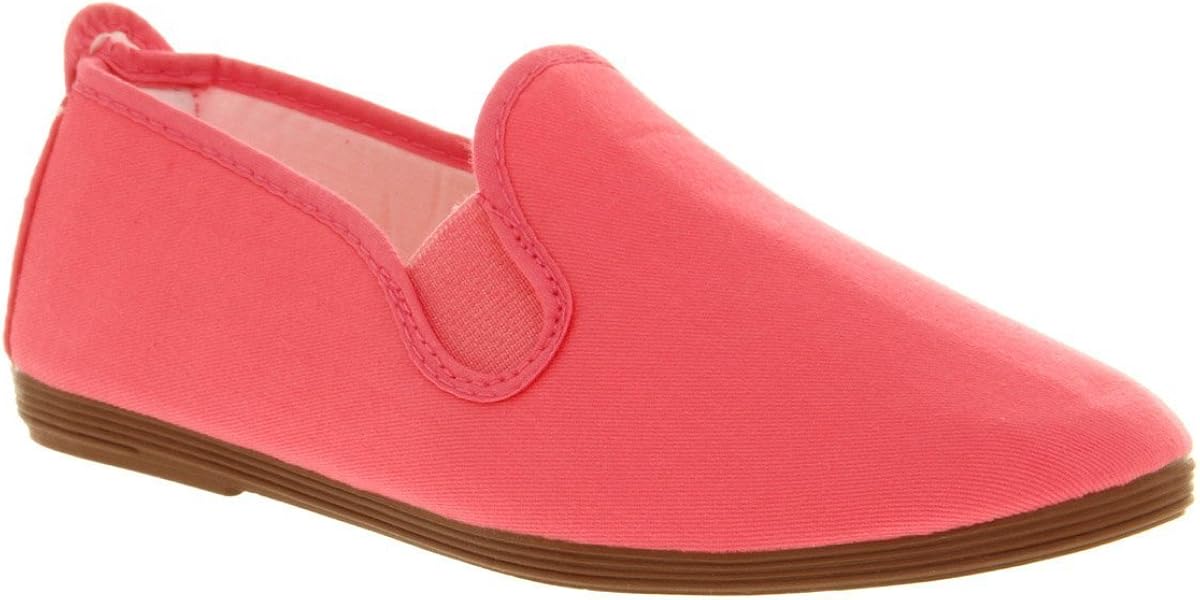 Flossy Womens Hot Pink Fuchsia Plimsolls Pumps Shoes: Amazon.co.uk ...