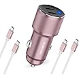 Amazon.com: Dual USB C Car Charger, 60W PD (30W + 30W) Super Fast Charging Adapter Metal for ...