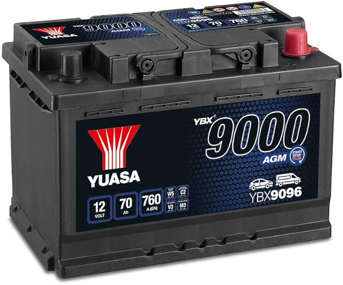 Amazon.fr : Yuasa YBX9096 AGM Start Stop Plus Batterie, 12 V/70 Ah/760 A