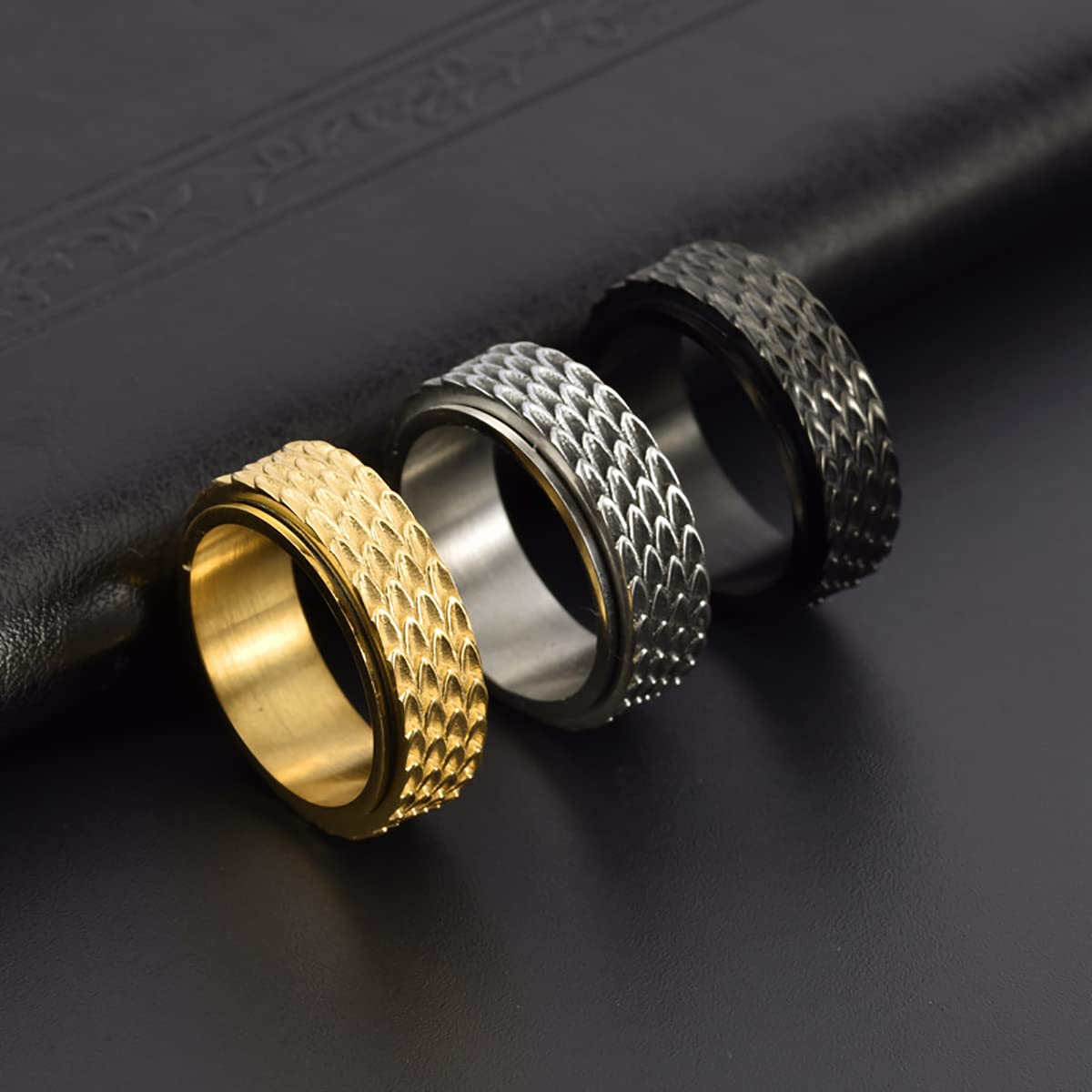 Mua Dragon Scale Anxiety Ring for Men Cool Stainless Steel Snake Dragon ...