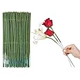 Amazon.com: 100Pcs Plastic Floral Stems Wire, Artificial Flower Rod ...