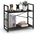 Amazon.com: CAPHAUS 2 Tier Small Bookshelf, 24 Inch Width Free Standing ...