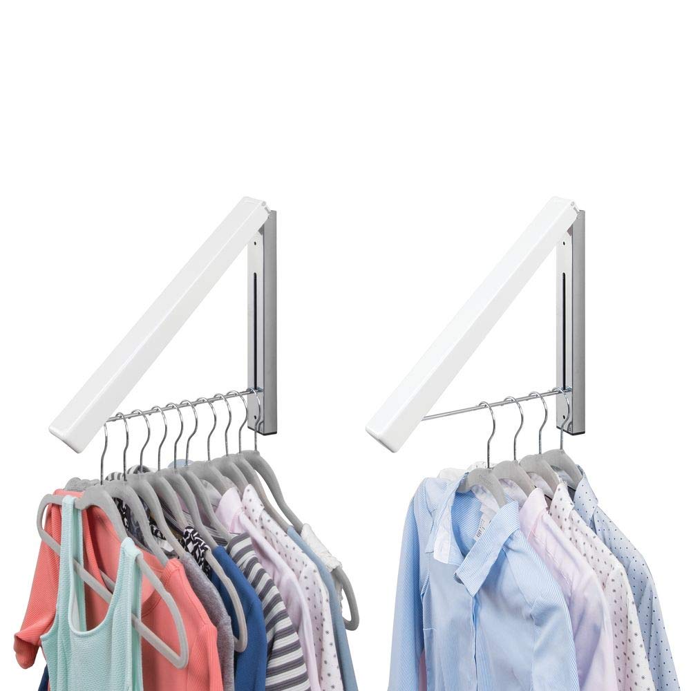 mDesign Juego de 2 colgadores de Ropa abatibles para tendedero ...