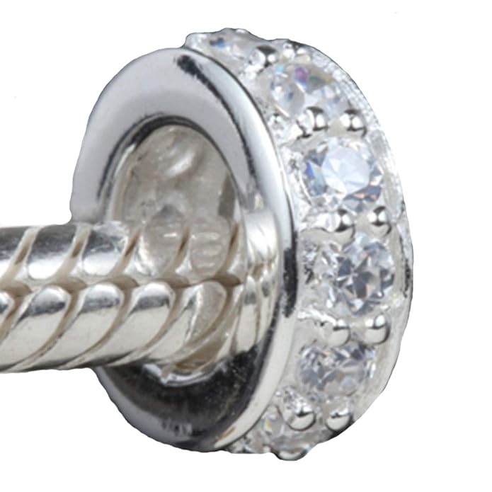 Zirkon Clip 925 Sterling Silber Clip Stopper Charme Platz Charm Stopper ...