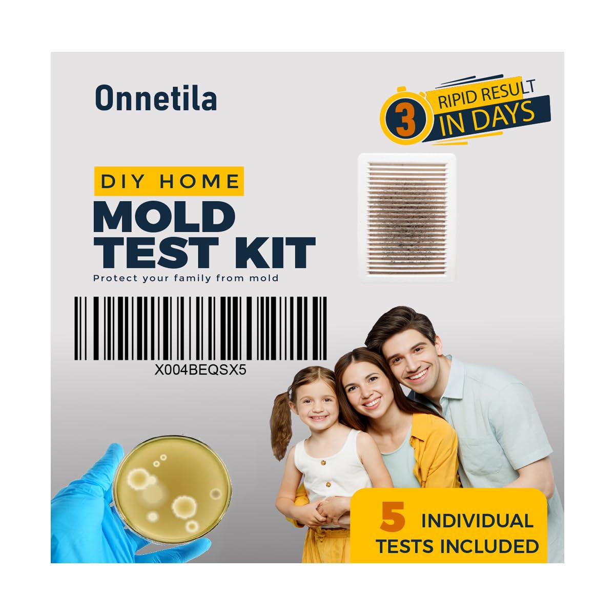 Mold Test Kit for Home - 5 Individual Mold Air Test Kit, Mold Detector ...