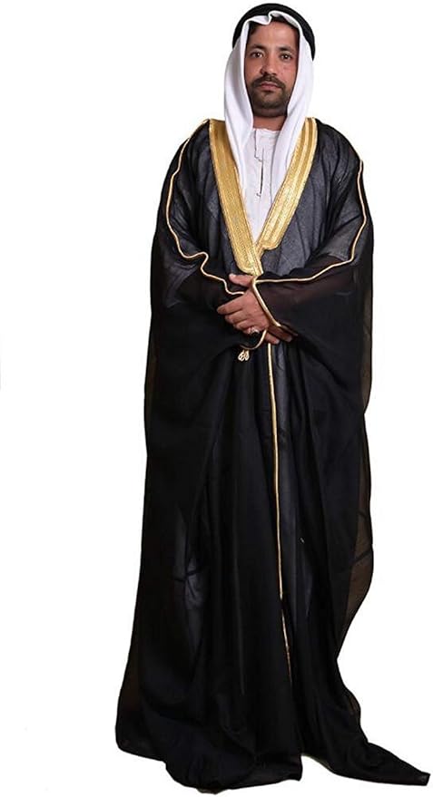 Desert Dress Black Bisht Cloak Arab Dress Thobe Saudi Mens Robe Eid ...