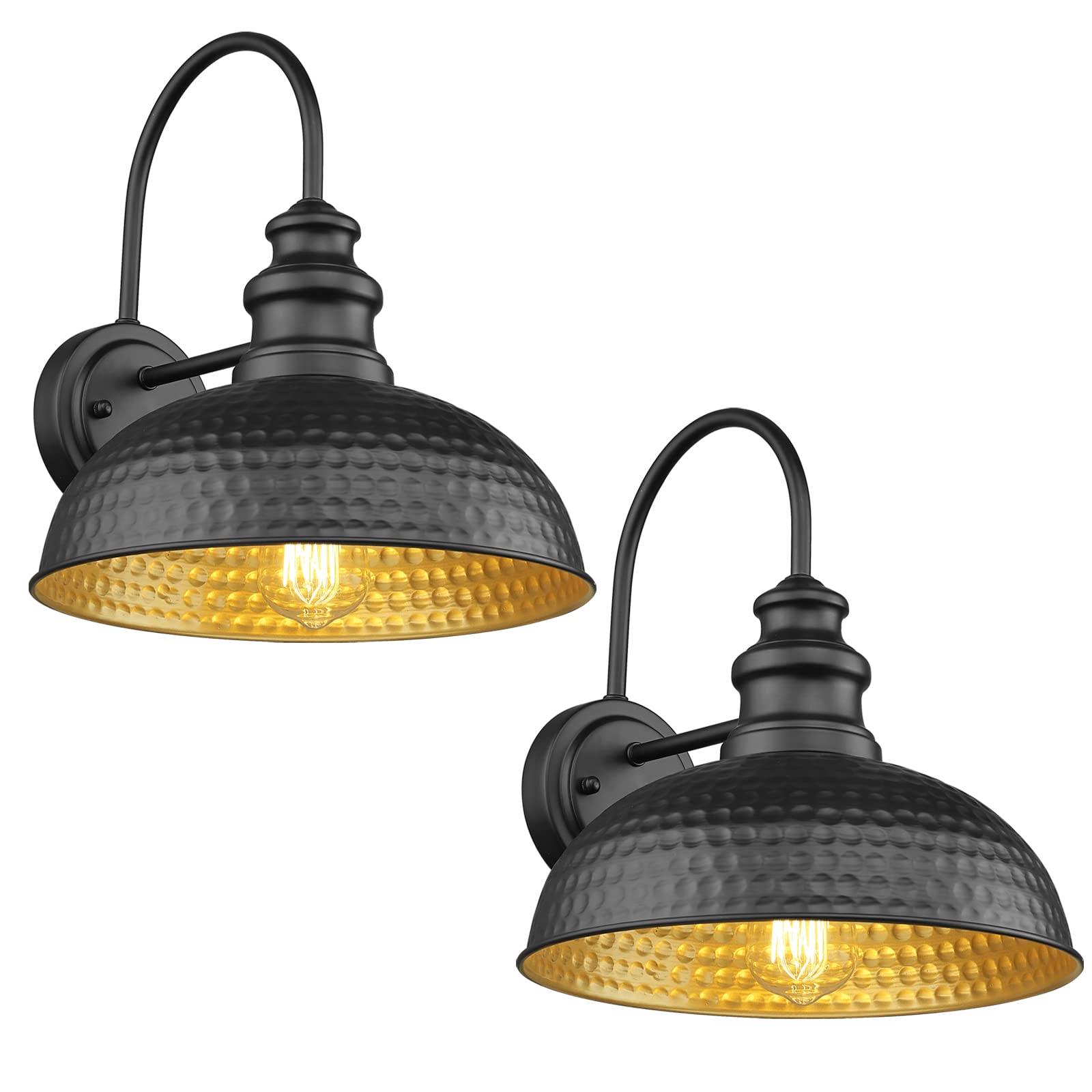 Diyel Farmhouse Outdoor Barn Light Fixtures, 12 Inch Dome Gooseneck ...
