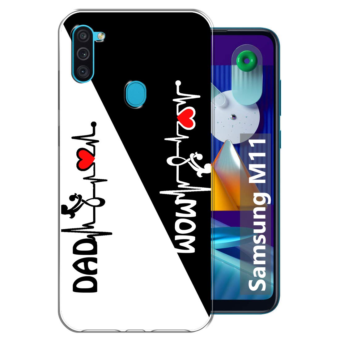Fashionury Mom & Dad Printed Soft Back cover for Samsung Galaxy M11 ...