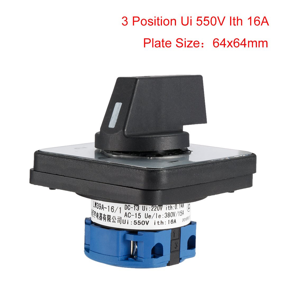 uxcell Changeover Switch 3 Position Rotary Selector Cam Switch Panel ...