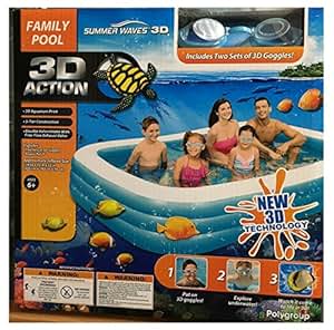 Amazon.com : PolyGroup Summer Waves Family Pool 3D Action : Sports ...