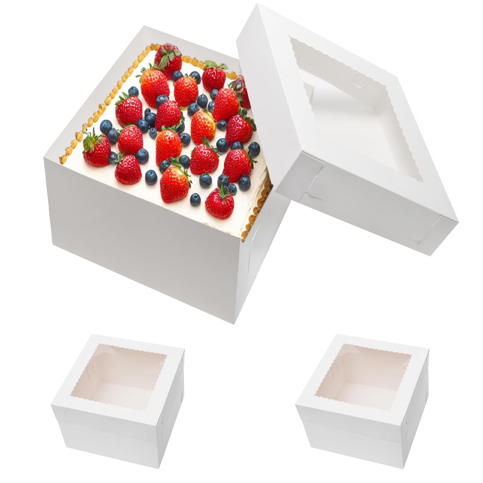Wowxyz 6 Pack Cake Boxes for Tier Cakes 12x12x8 Inch Disposable Layer ...