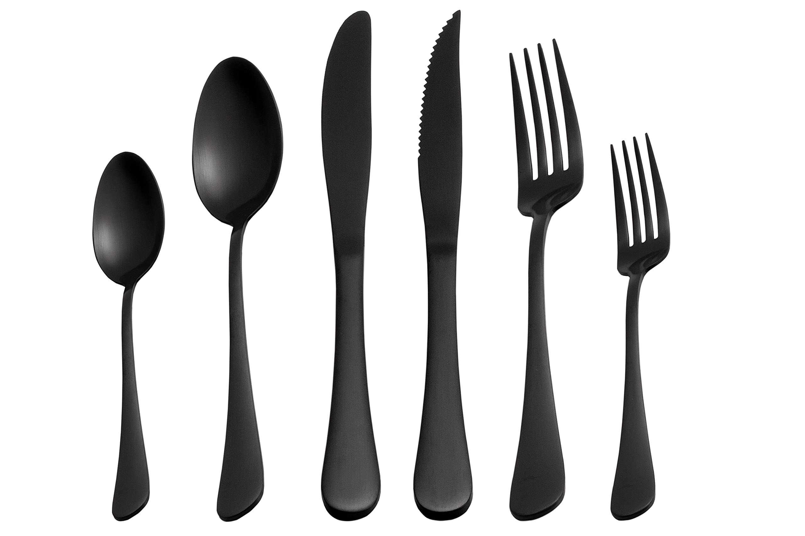 Selafun 48 Piece Matte Black Flatware Set.Stainless Steel Silverware ...