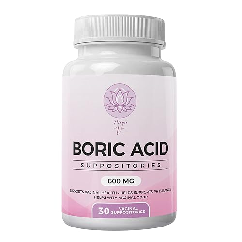 Magic V Steam Boric Acid Suppositories 600 MG 30 Count Optimal PH ...