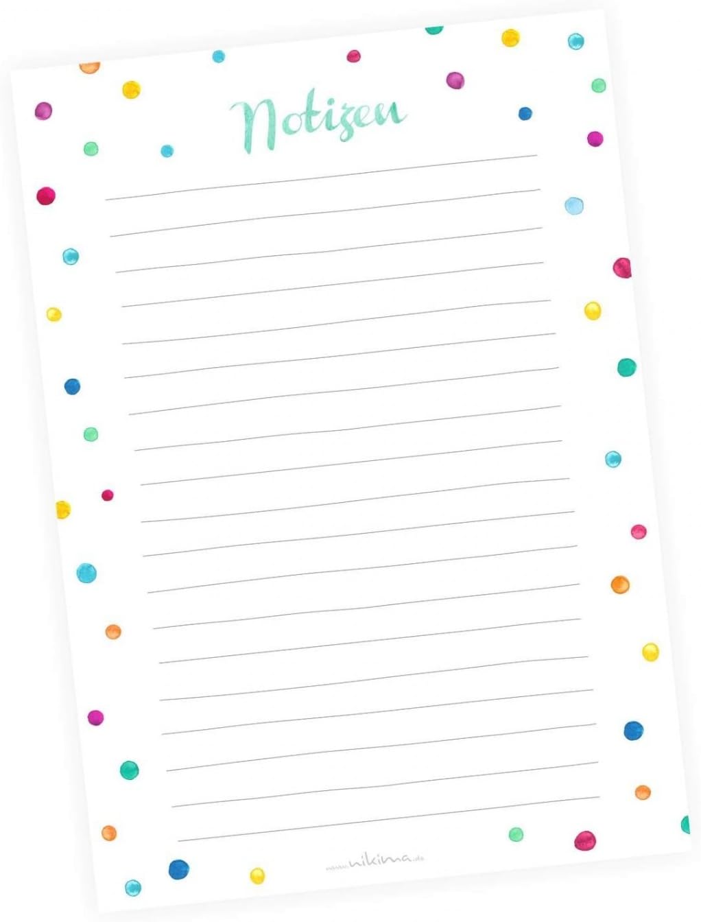 nikima Schönes für Kinder - A5 Notizblock Punkte bunt Aquarell - 50 ...
