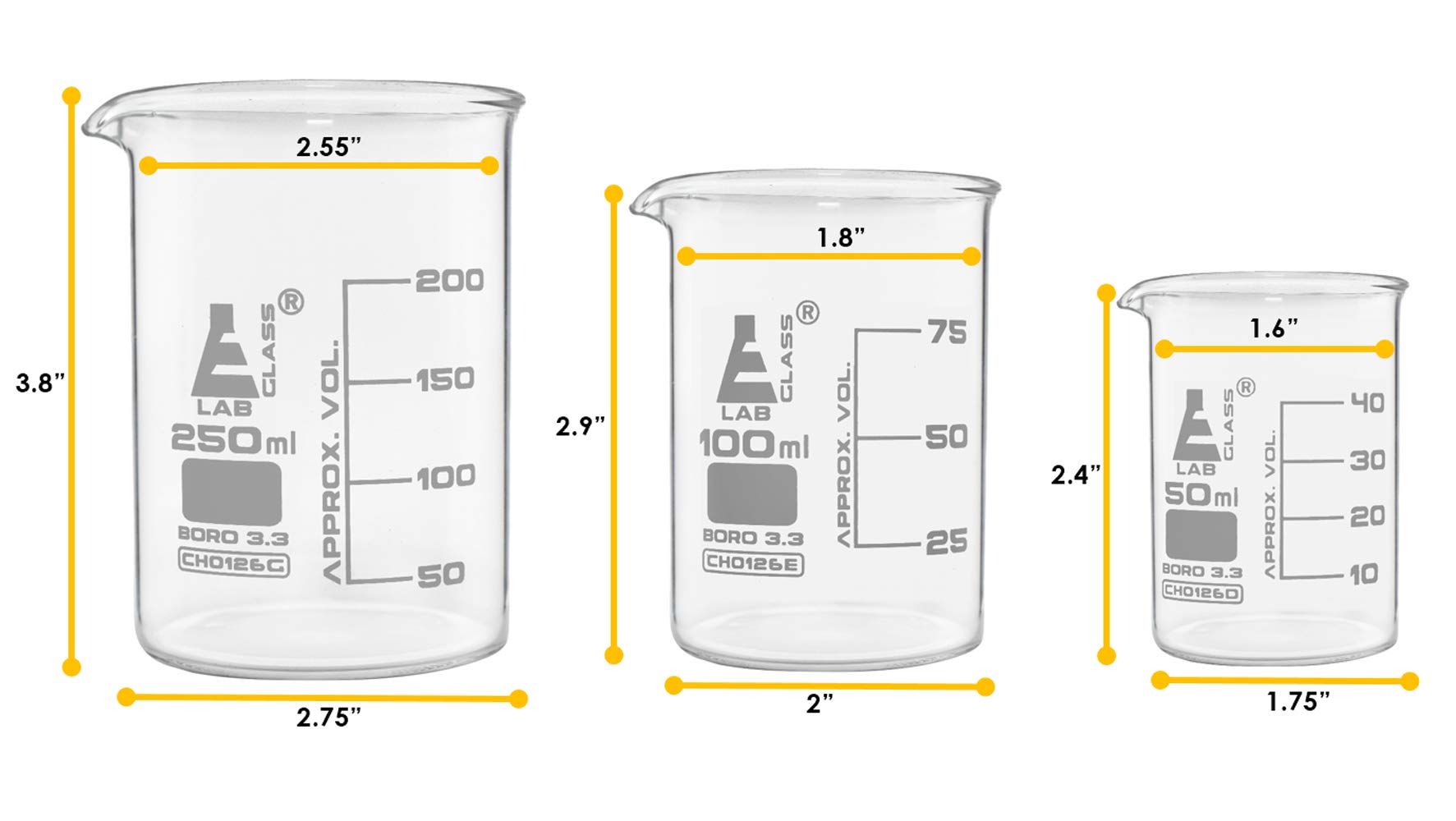 Mua EISCO Laboratory Glassware Set, 9pcs - Includes Beaker Set (3pcs ...