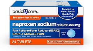 Amazon.com: Amazon Basic Care Back & Muscle Pain Naproxen Sodium ...