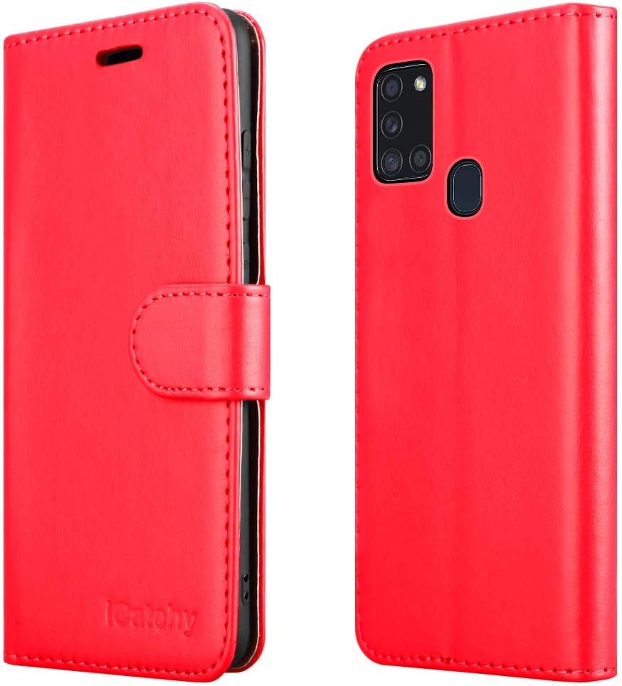 iCatchy For Samsung Galaxy A21s Case Leather Wallet Book Flip Folio ...