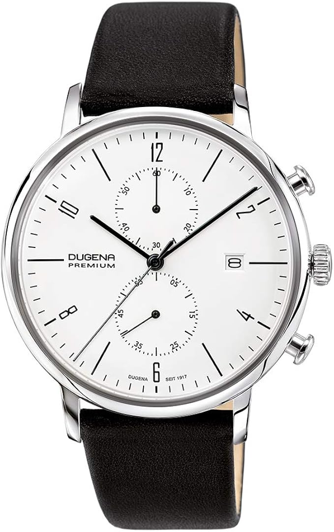 Dugena Dugena Premium Quartz Watch for Men with Leather Strap, Black ...