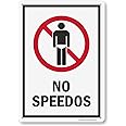 Amazon.com: SmartSign 14 x 10 inch “No Speedos” Funny Pool Metal Sign ...
