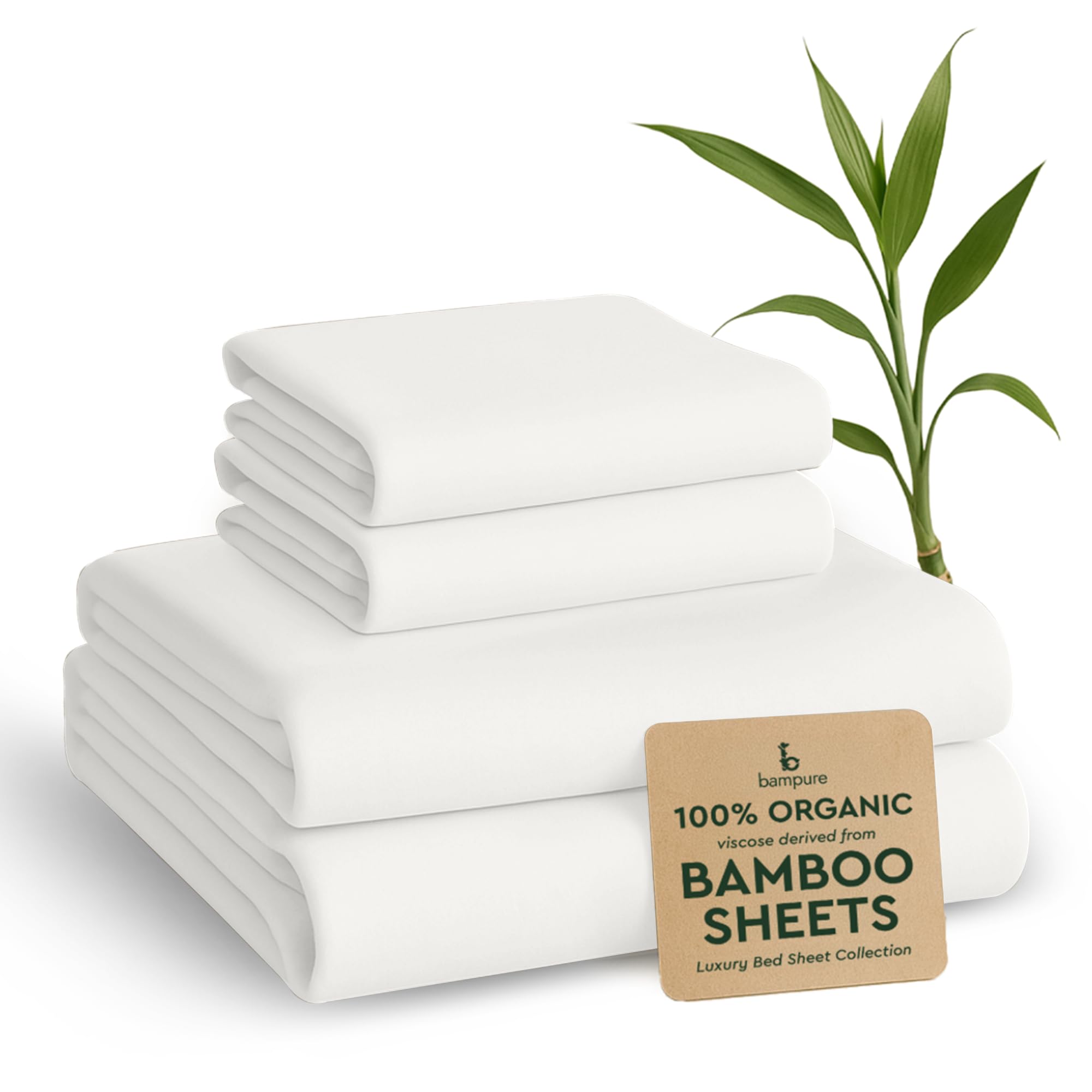 BAMPURE Luxury Series King Sheet Set - 100% Viscose derived from Bamboo ...