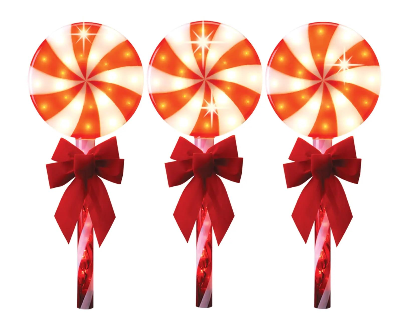 GE Random Sparkle 3-Marker White Lollipop Christmas Pathway Markers ...