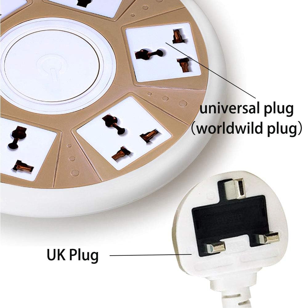 GPFATTRY 6 Way Switch Socket Adapter Extension Adapter Multi Switched ...