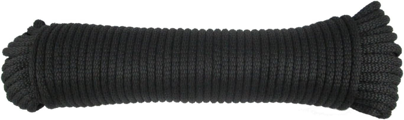 Black Dacron Polyester Rope 1/4" X 100 Ft (8): Amazon.co.uk: DIY & Tools