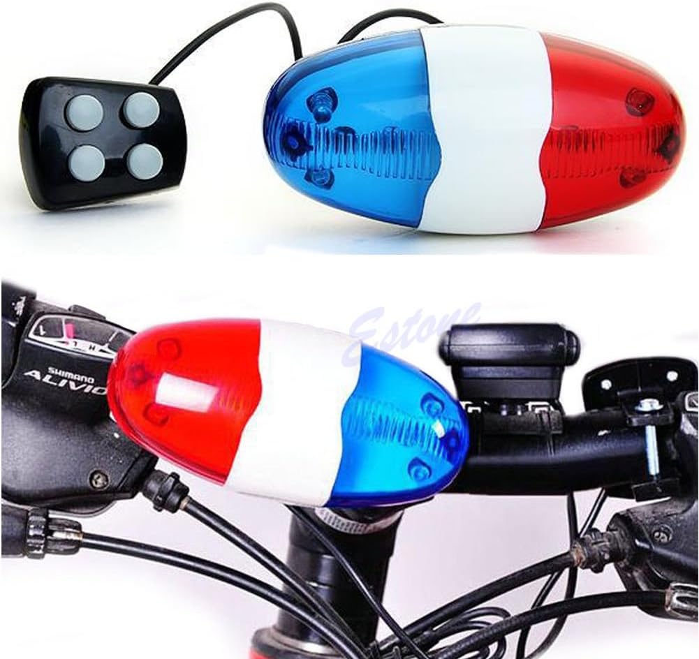 Amazon.com : New Bike Bicycle Police Car 6 LED Light 4 Sounds Trumpet ...