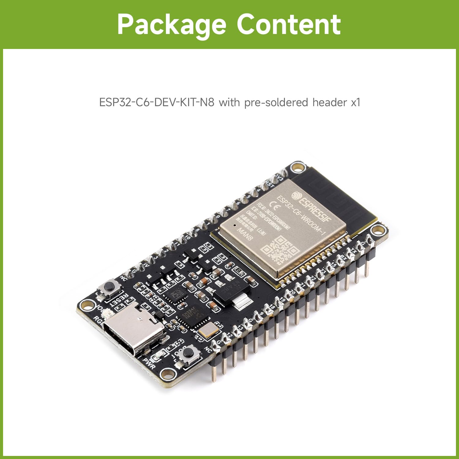 Mua Waveshare ESP32-C6 Microcontroller with Pinheader, WiFi 6 Development Board, 160MHz Single ...