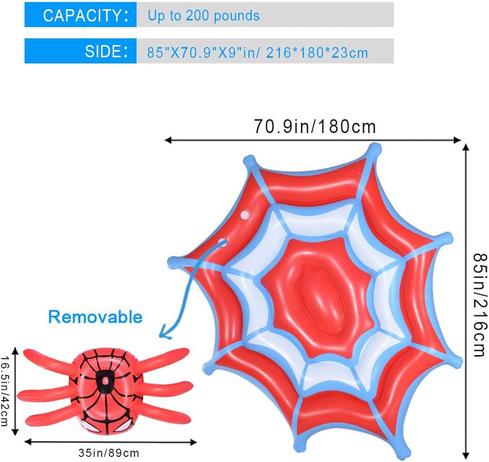 Pool Float, CMYK Spider Web Giant Pool Float, Summer Beach Lounge Raft ...