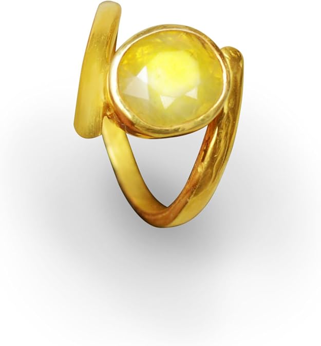 Buy 9.35 Crt.-10.25 Ratti Natural Certified Yellow Sapphire Pukhraj ...