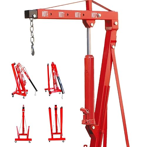 MOTOOS Engine Hoist 2 TON Folding Hydraulic Engine Motor Hoist Cherry ...