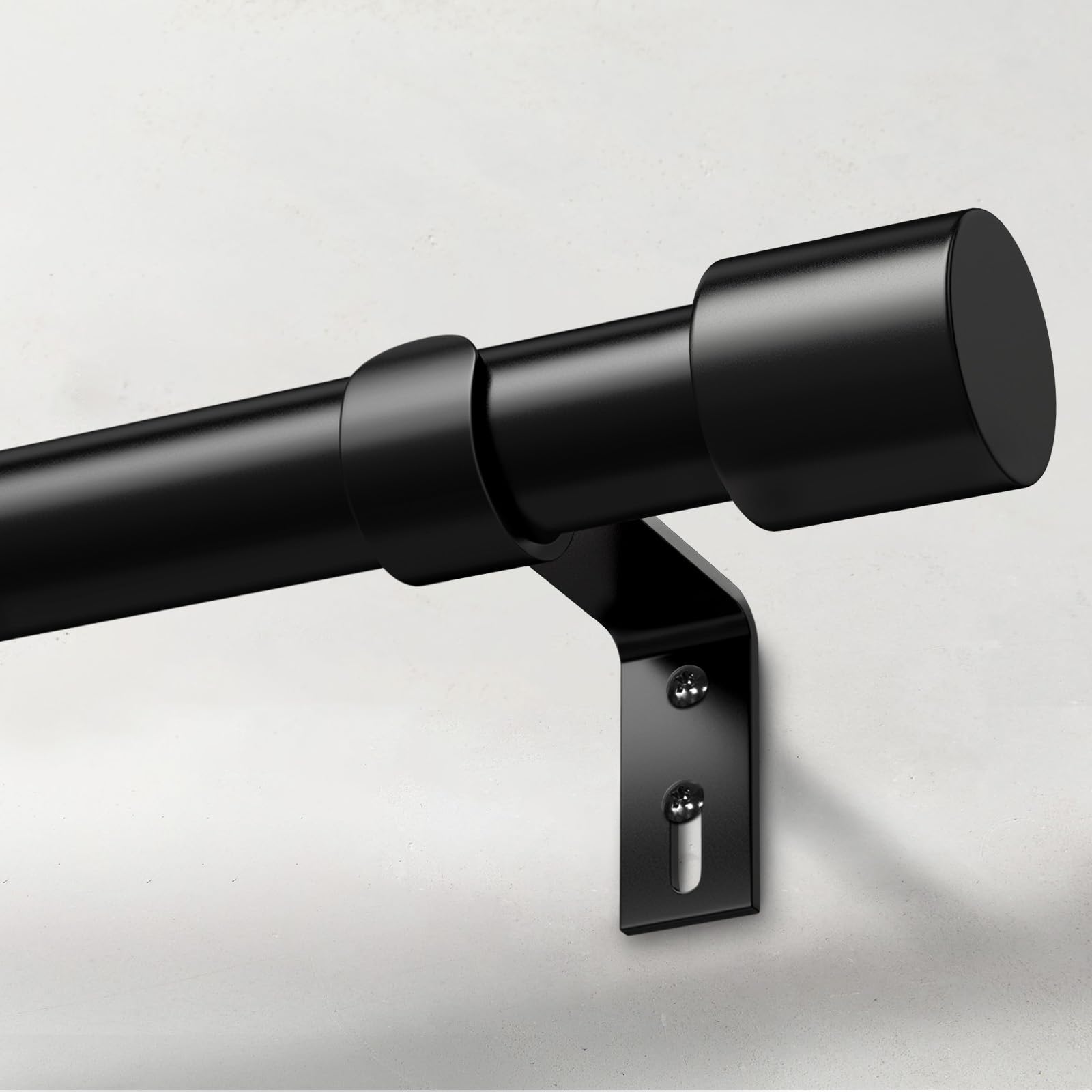 IFELS Heavy Duty Curtain Rods for Windows 48 to 84 Inch, 1 Inch Black ...