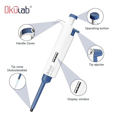 Mua Okulab Single-Channel Micropipette, 200-1000μl, Manual Adjustable Mechanical Pipette, High ...