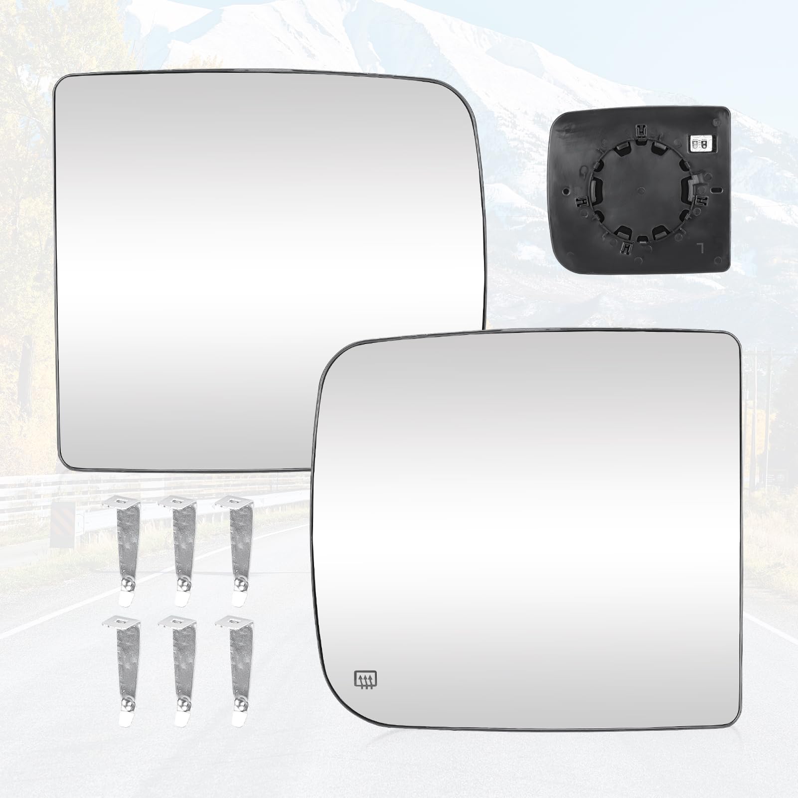 Youxmoto Towing Mirror Glass Driver Left & Passenger Right Side, Fit ...