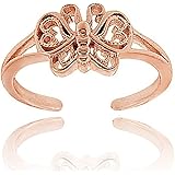Amazon.com: AeraVida Triple Butterfly Wrap .925 Sterling Silver Toe Ring or Pinky Ring: Jewelry