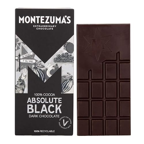 Montezuma Dark Chocolate Absolute Black 100% Cocoa 90g (Pack of 3) in ...