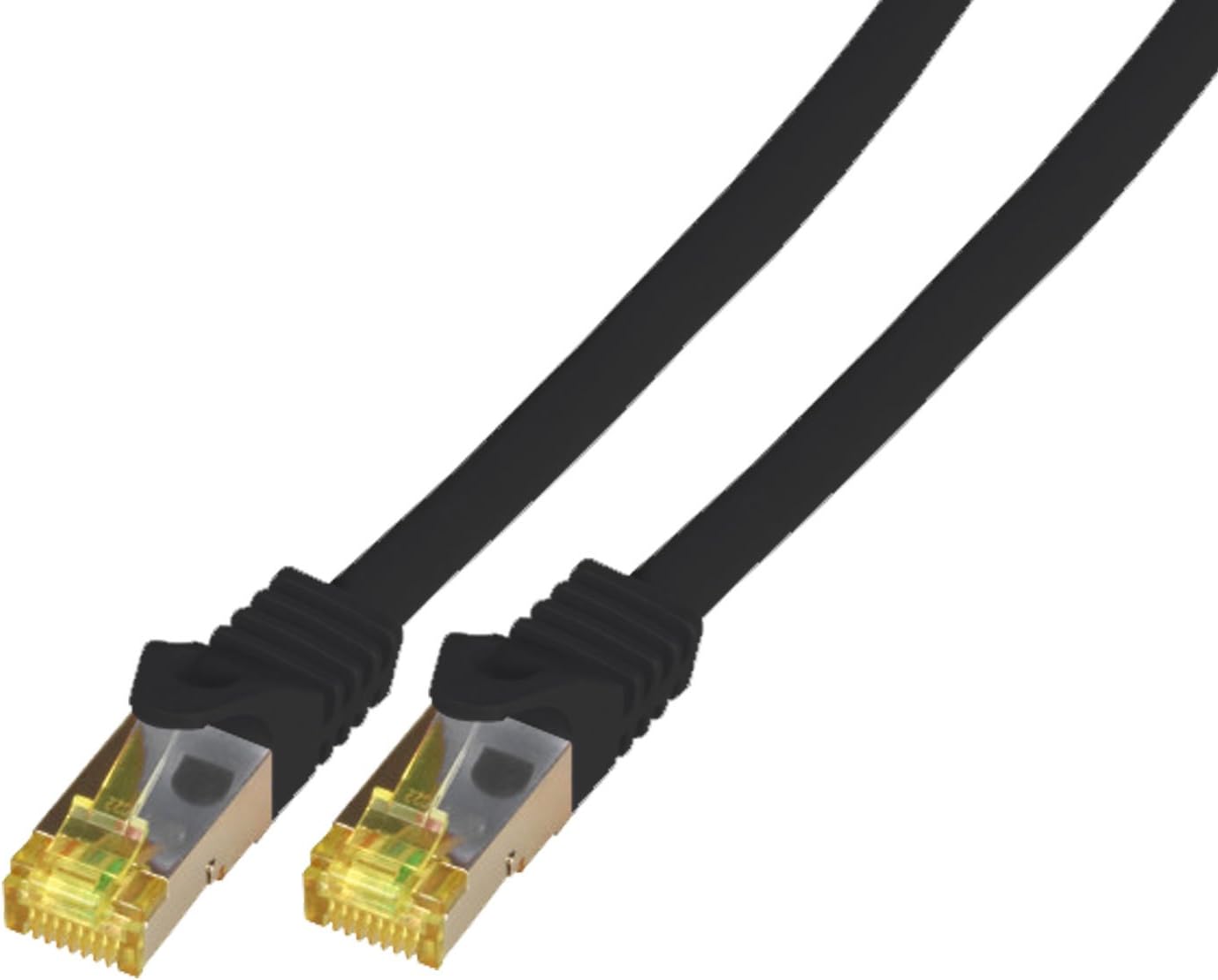 BIGtec 1,5m Netzwerkkabel Patchkabel CAT.7 Ethernet LAN DSL Patch Kabel Gigabit schwarz (2X RJ ...