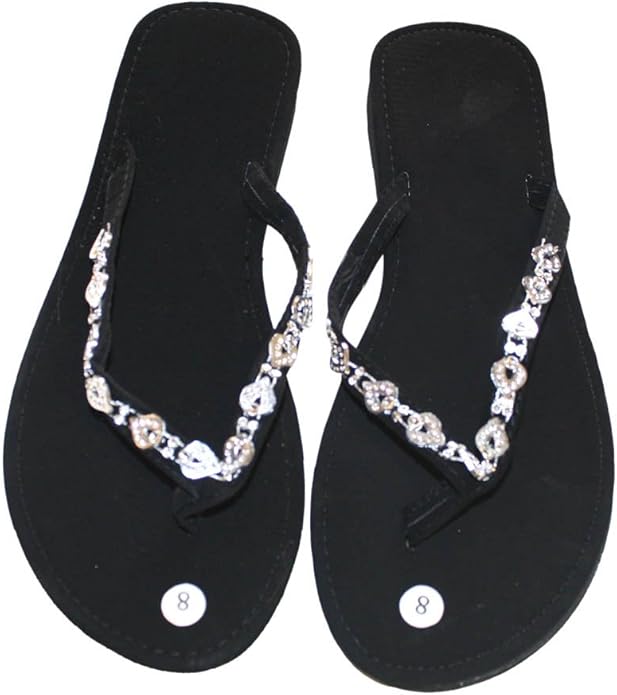 Amazon.com | Womens Flip Flop Decorated Straps Comportable Fit | Flip-Flops