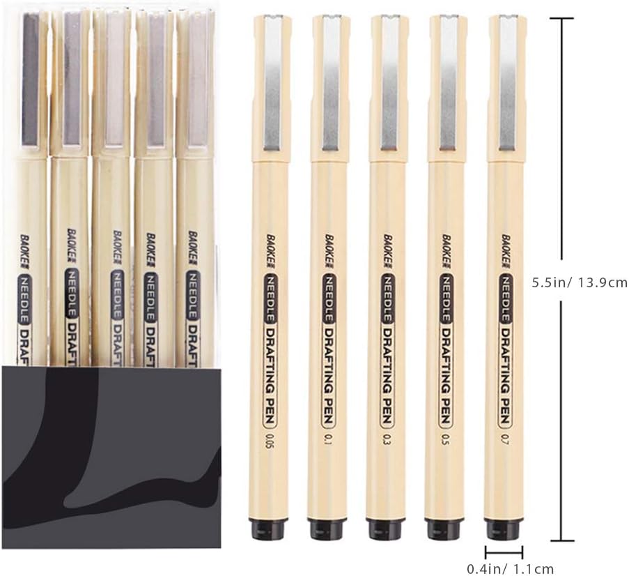 Set of 20 Precision Micro-Pens, MERYSAN Micro-Line Pens 5 Size ...