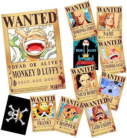 سعر 7 PCS Anime One Piece Wanted Bounty Posters, New Edition Nika Luffy ...