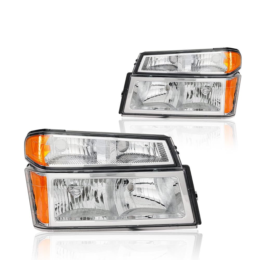 DimFlux Headlight Assembly Headlights Kit Compatible with 2004-2012 ...