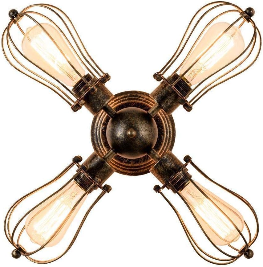 Huahan Haituo Metal Cage Wall Light, Dimmable Metal Industrial Wall ...