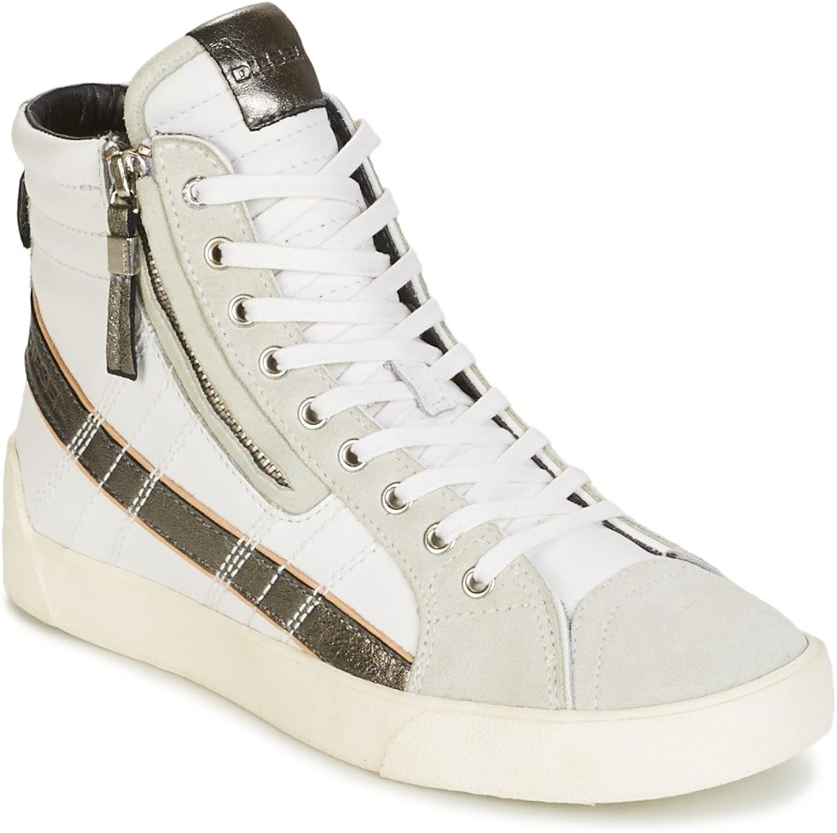 DIESEL D-String Plus W Sneaker Damen Weiss/Gold - 39 - Sneaker High ...