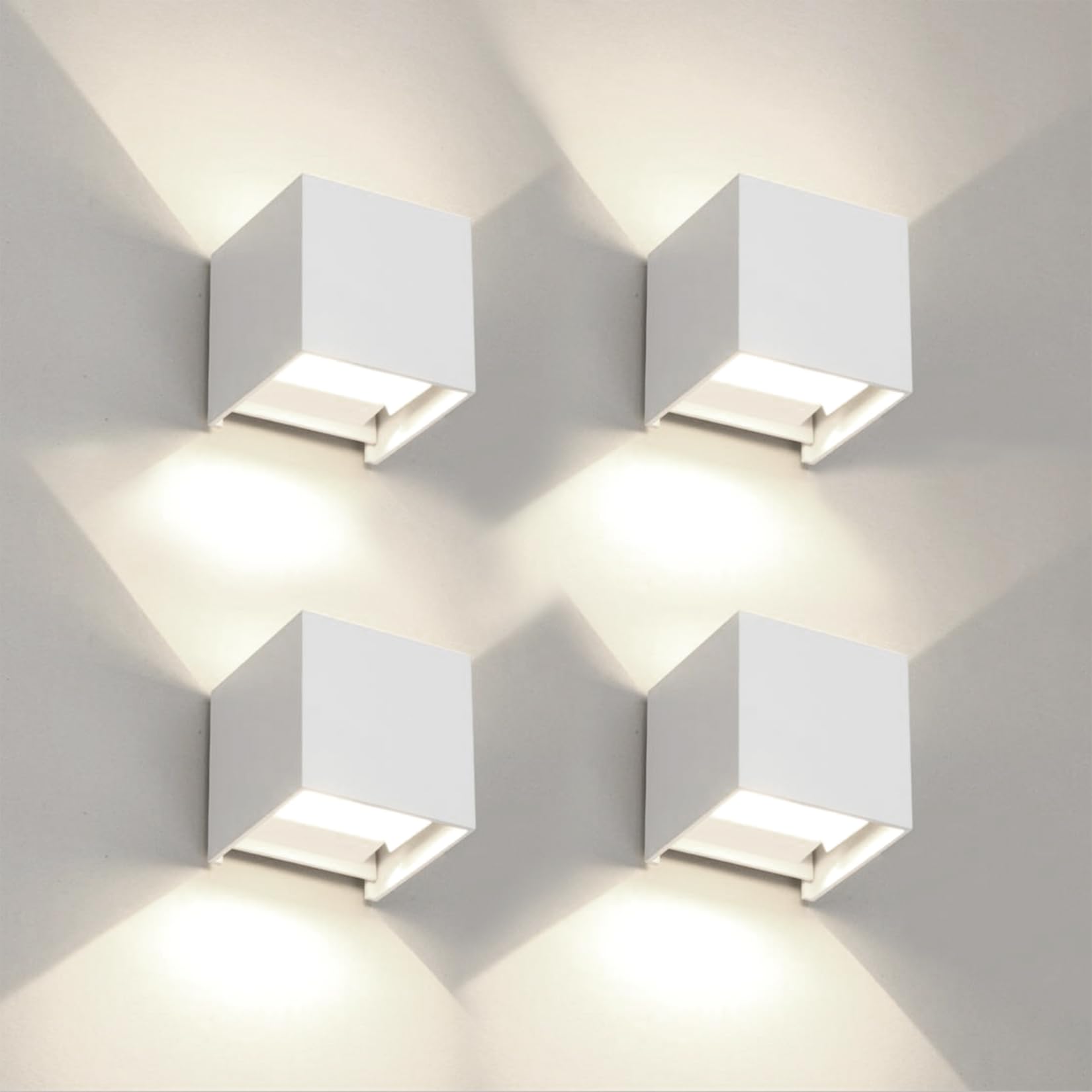 4 PCS LED 12W Outdoor Wall Lights Sconces Exterior/Interior Up and Down ...