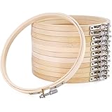 Similane 12 Pieces 6 Inch Embroidery Hoops Bamboo Circle Cross Stitch ...