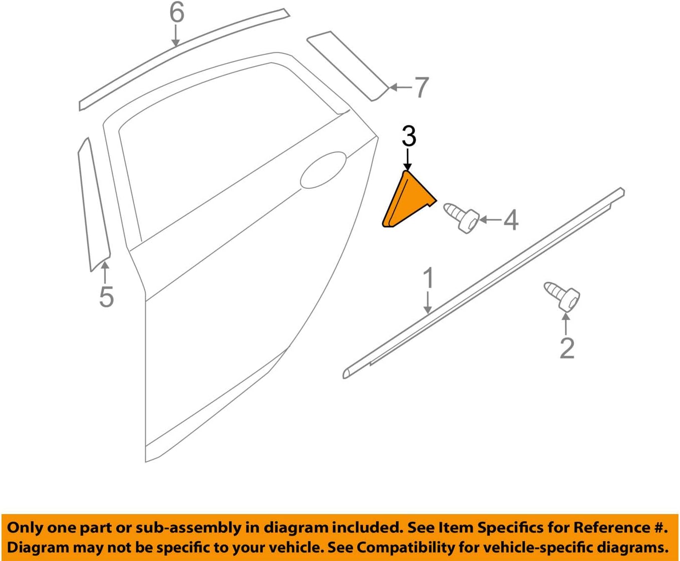 Amazon.com: Genuine Hyundai 83840-3S000 Door Delta Molding Assembly ...