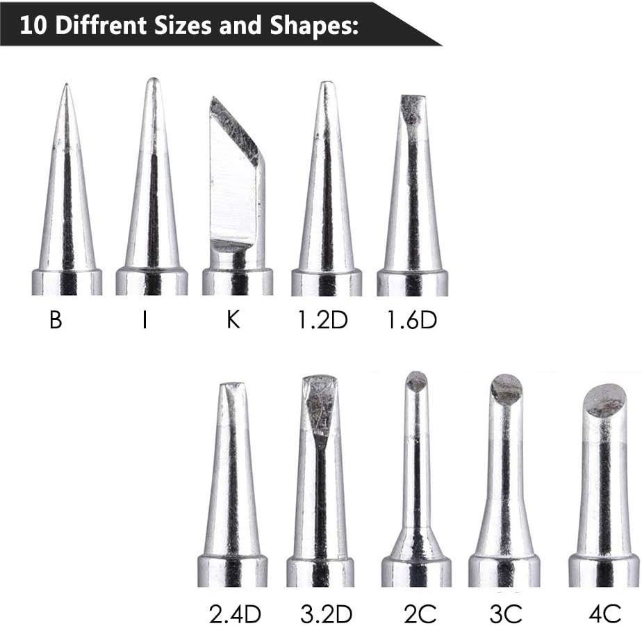 Gasea 10pcs 900M Soldering Tips Replacement Solder Iron Tips Kit for ...