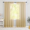Amazon.com: Karseteli Semi Voile Sheer Curtains 84 Inches Long 2 Panels Rod Pocket Window ...