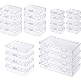 Amazon.com: 24 Pcs Mixed Sizes Small Plastic Box Rectangular Mini Clear ...